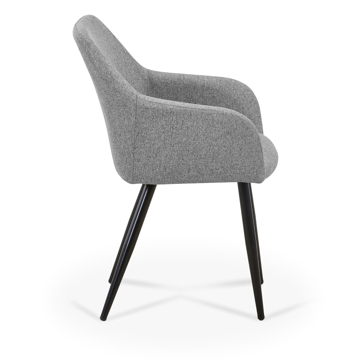 Jenna - Chaise de salle à manger en tissu gris avec pieds noirs– Nimara.fr