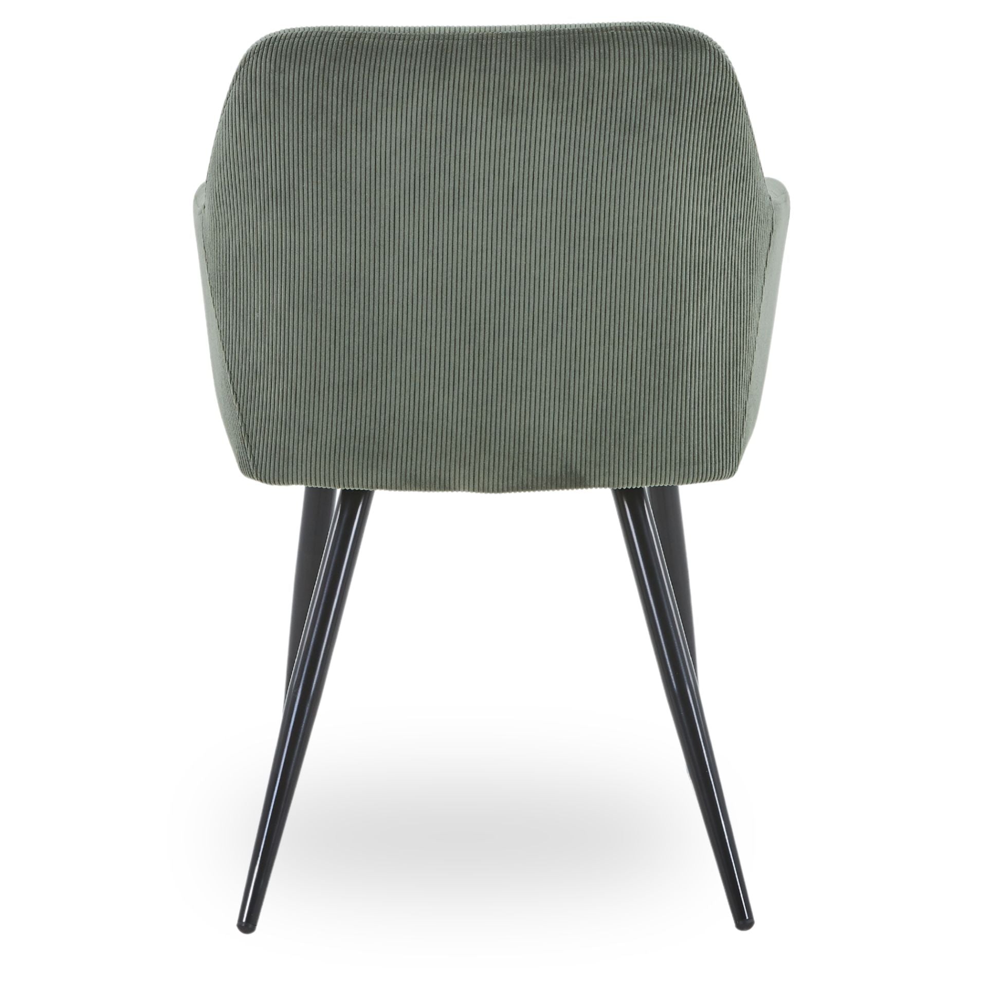 Jenna chaise de salle à manger - velours vert avec pieds noirs– Nimara.fr