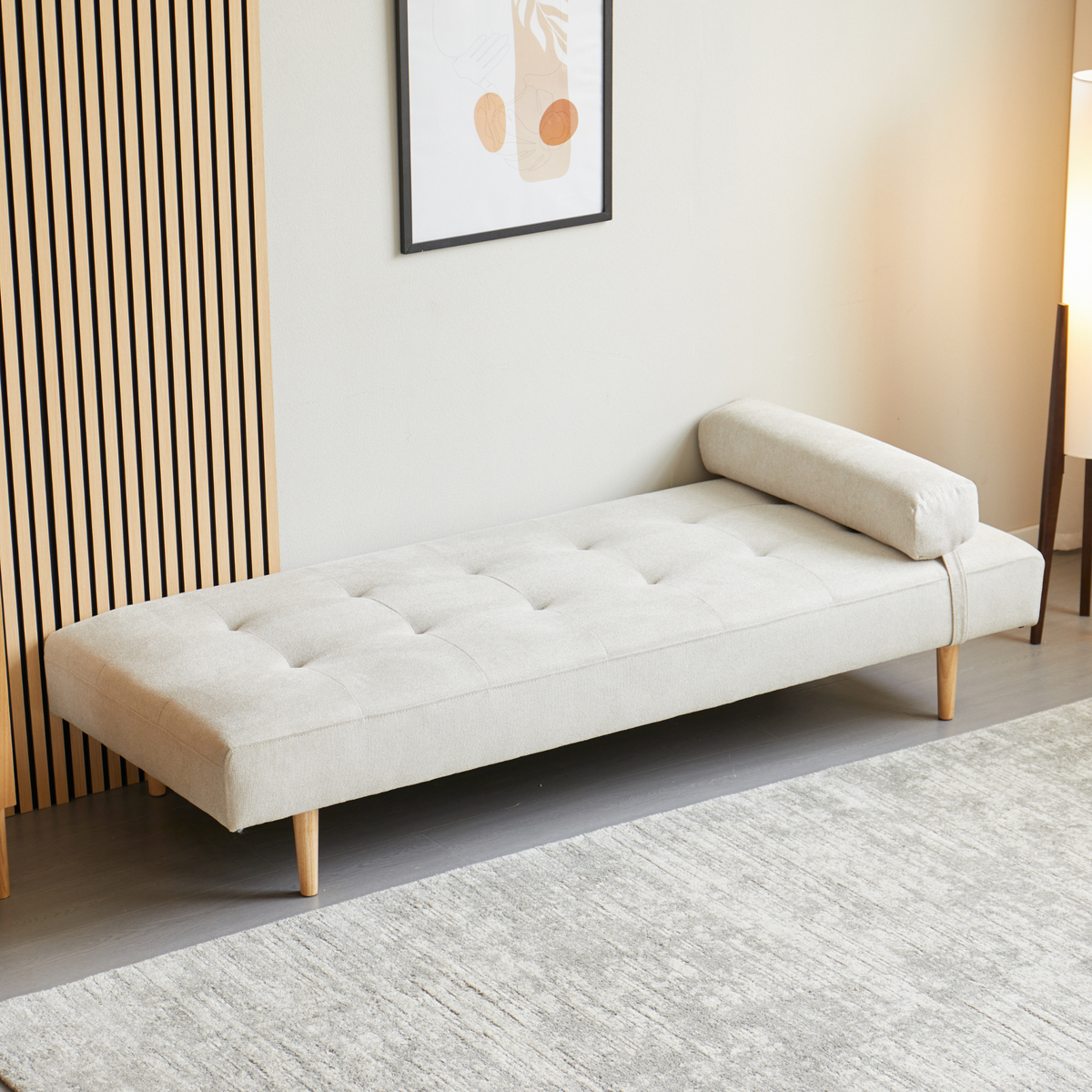 Audrey - Lit de repos beige H:56 x L:80 x P:200 cm– Nimara.fr