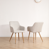 Jenna - Chaise de salle à manger en tissu beige avec aspect chêne ...