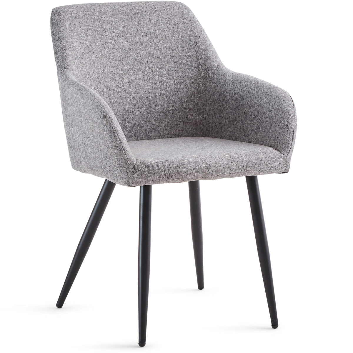 Jenna - Chaise de salle à manger en tissu gris avec pieds noirs– Nimara.fr